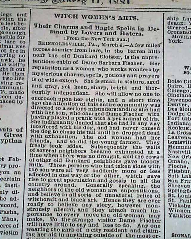 Witch Woman of Pennsylvania... - RareNewspapers.com