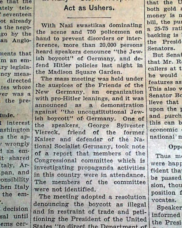 Friends of New Germany rally in NYC.... - RareNewspapers.com