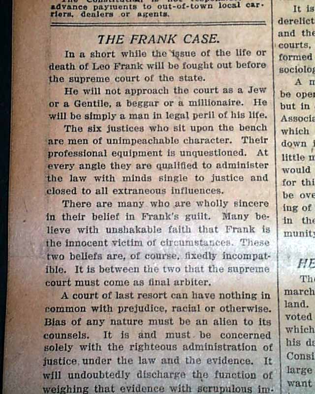 the Mary Phagan murder case... Leo Frank... - RareNewspapers.com