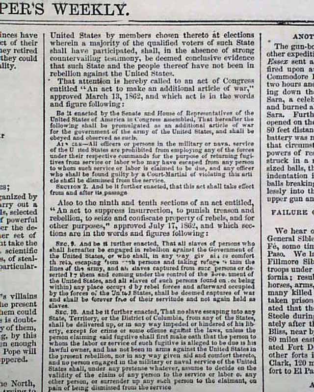 Emancipation Proclamation & battle of Antietam... - RareNewspapers.com