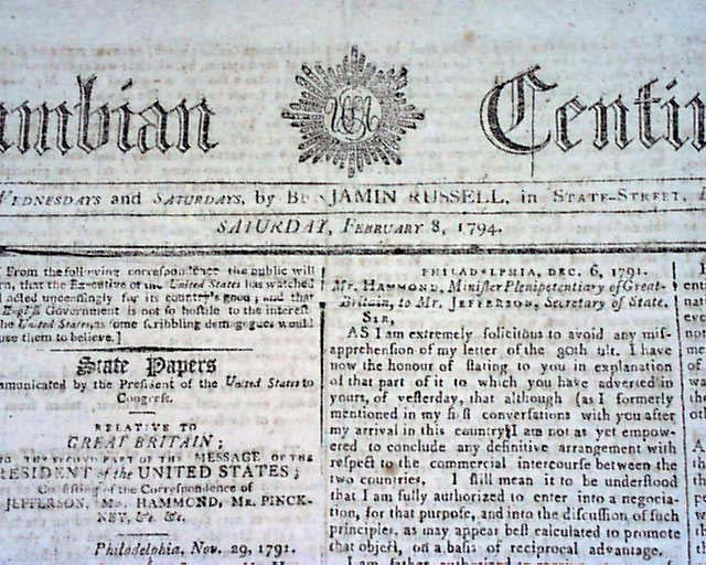 3 Thomas Jefferson Letters In 1794... - RareNewspapers.com
