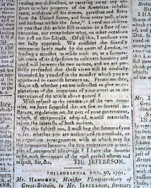 3 Thomas Jefferson Letters In 1794... - RareNewspapers.com
