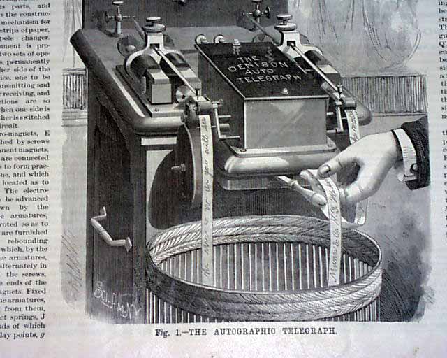 Early ticker Tape Machine in 1885.... - RareNewspapers.com