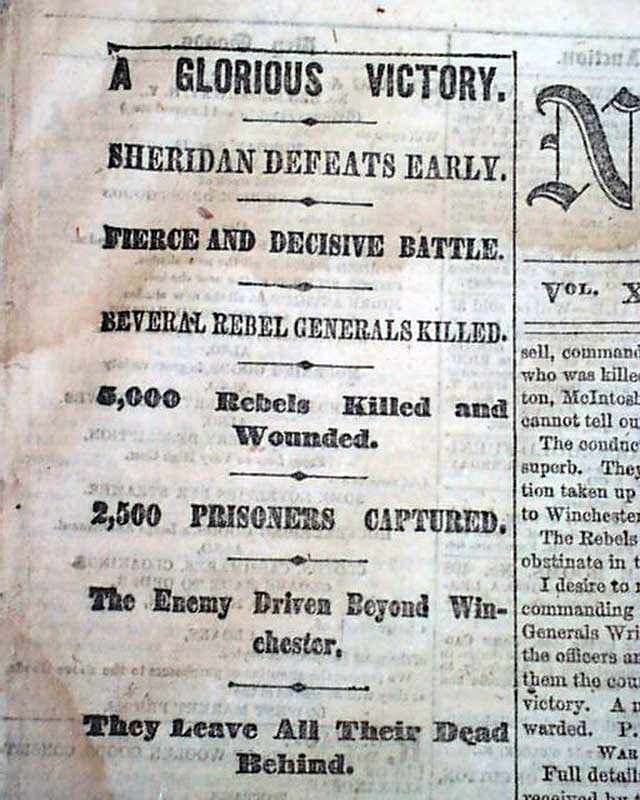 A glorious victory at Winchester... - RareNewspapers.com
