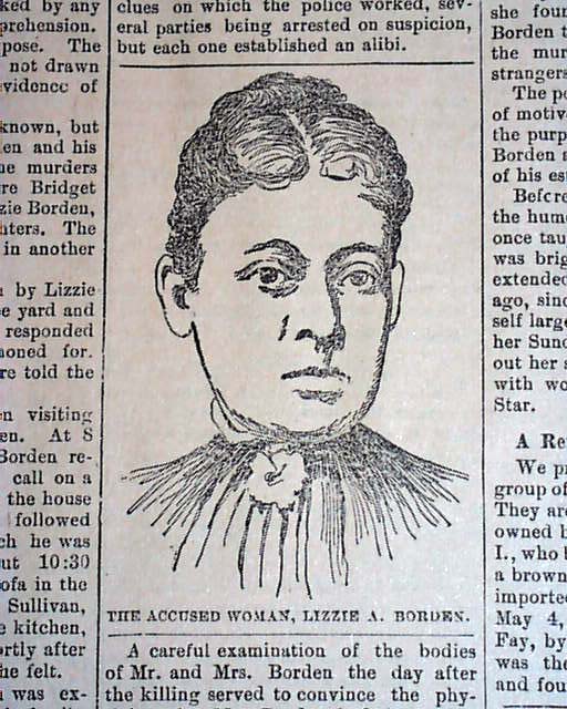 Great 1892 Lizzie Borden Trial With Related Prints... - RareNewspapers.com