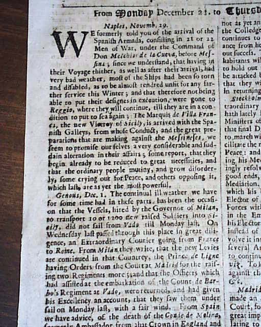 World's Oldest NEWSPAPER 1674 Gazette 316 YEARS OLD... - RareNewspapers.com