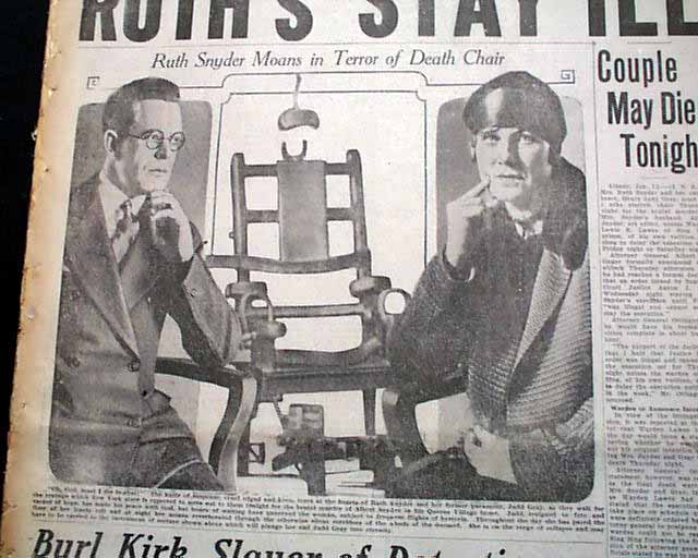 Ruth Snyder to be executed that evening... - RareNewspapers.com