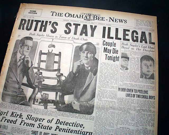 Ruth Snyder to be executed that evening... - RareNewspapers.com