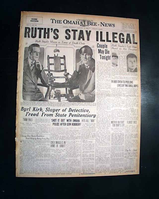 Ruth Snyder to be executed that evening... - RareNewspapers.com