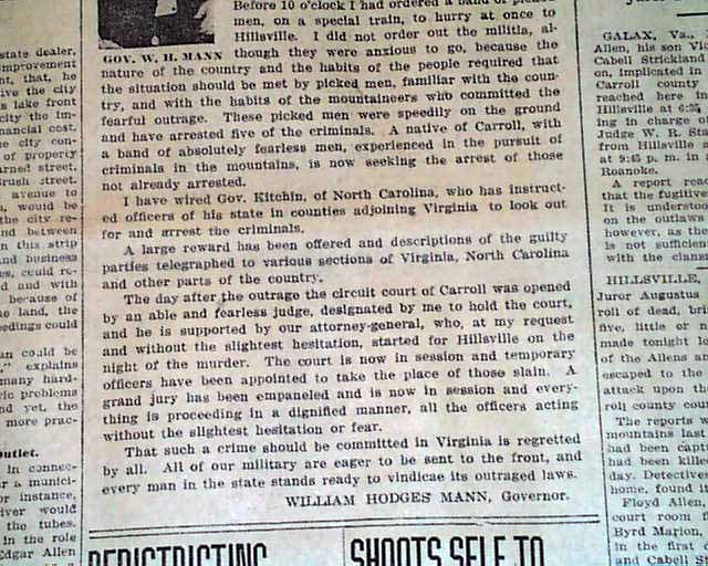 Floyd Allen... Hillsville, Virginia shootout.... - RareNewspapers.com