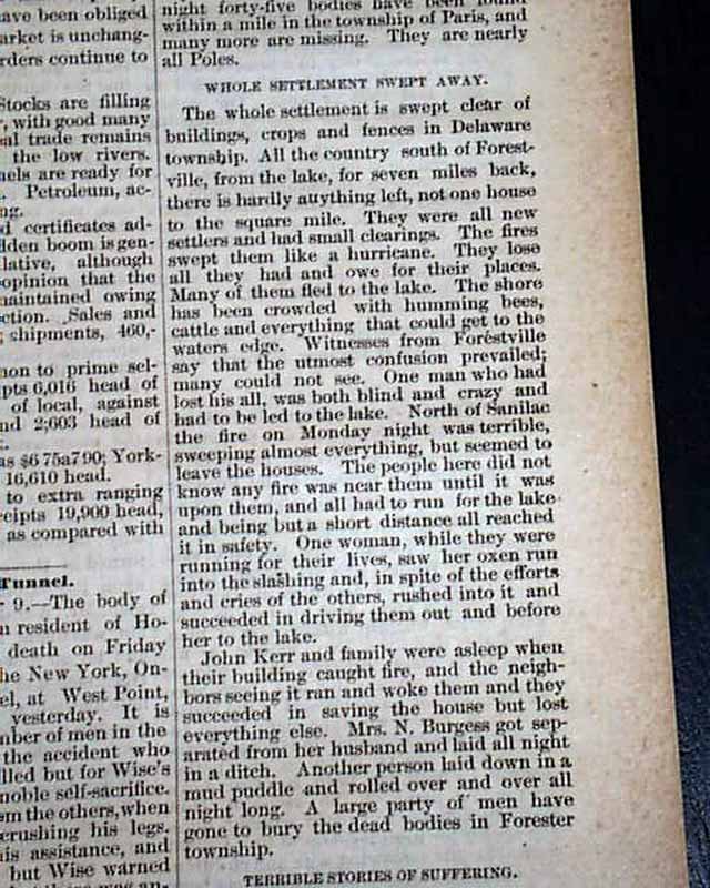 The great 1881 Thumb Fire in Michigan... - RareNewspapers.com