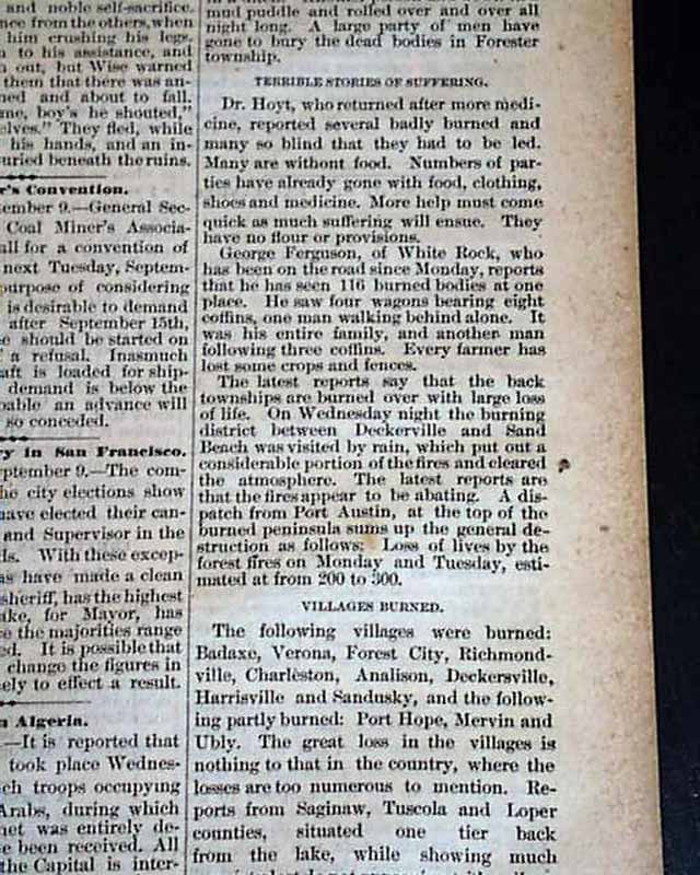 The great 1881 Thumb Fire in Michigan... - RareNewspapers.com
