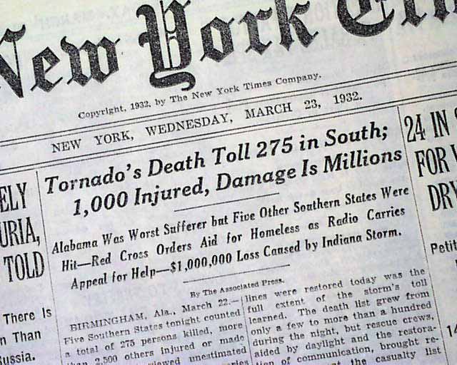 1932 Deep South tornado outbreak.... - RareNewspapers.com