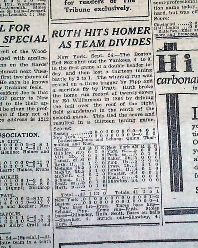 Babe Ruth sets a new home run record... - RareNewspapers.com