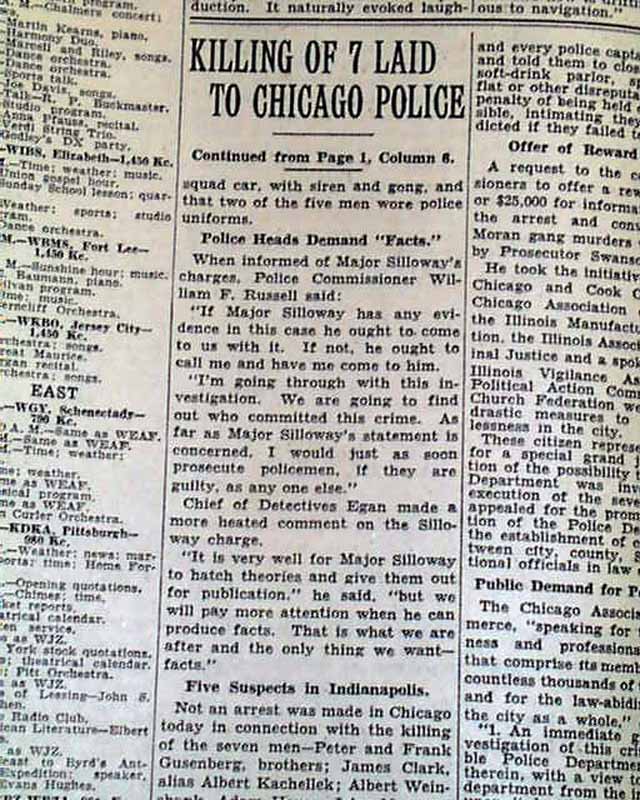 St. Valentine's Day massacre in 1929.... - RareNewspapers.com