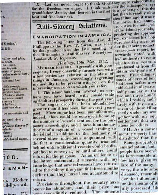 Anti Slavery Newspaper With Abolition News In 1843... - RareNewspapers.com