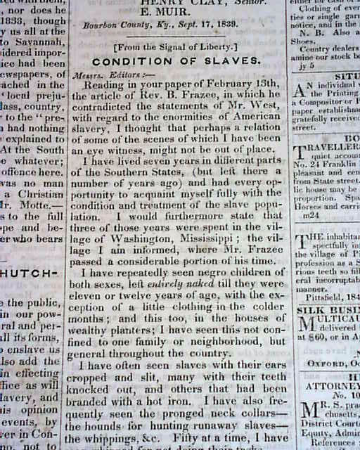 Anti Slavery Newspaper With Abolition News In 1843... - RareNewspapers.com
