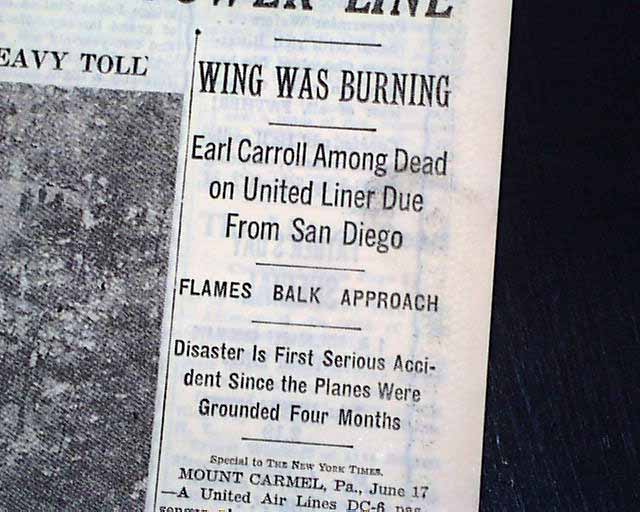 Flight 537 airplane disaster.... - RareNewspapers.com
