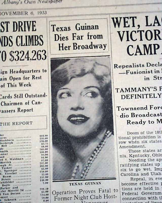 Texas Guinan death... queen of the night clubs... - RareNewspapers.com