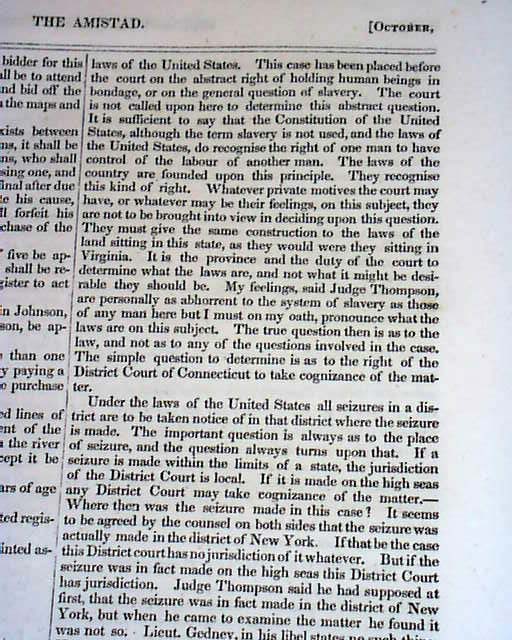 Judgement In The Slave Ship Amistad Case... - RareNewspapers.com