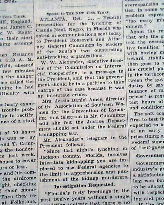 Marianna FL negro lynching... - RareNewspapers.com