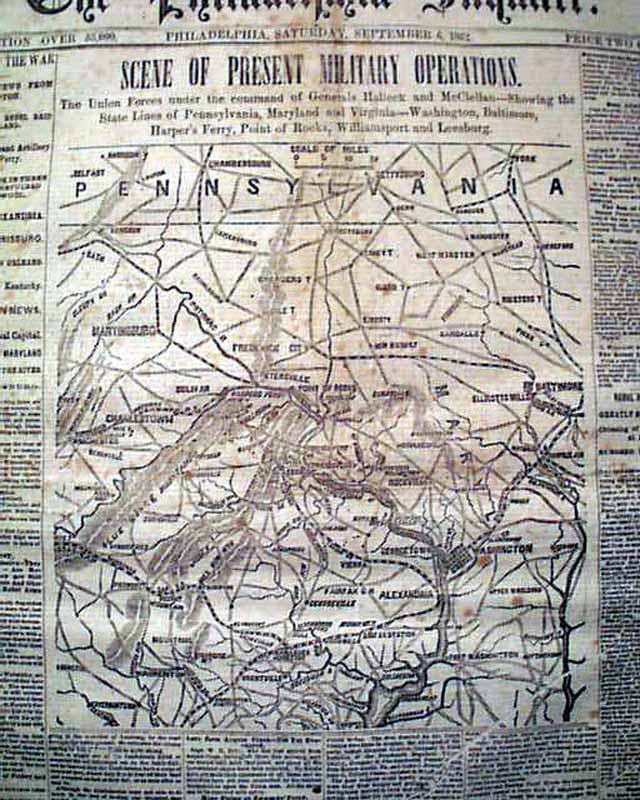 1862 Civil War Map.... - RareNewspapers.com