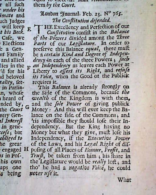 1734 Pre REVOLUTIONARY WAR Magazine Valentines day poem ...