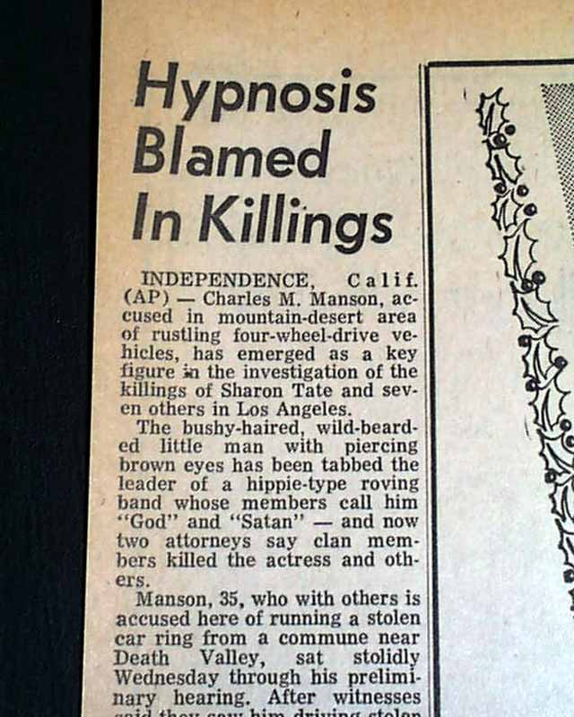 Charles Manson Murders in 1969 - RareNewspapers.com