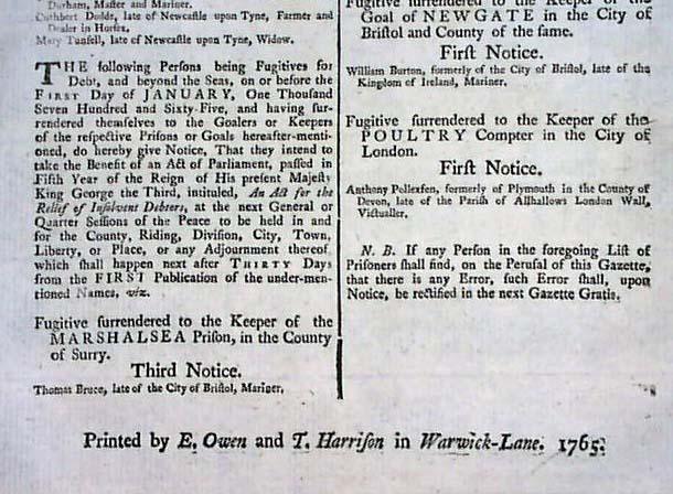 Rare Pre REVOLUTIONARY WAR 1765 Newspaper 18th Century - RareNewspapers.com