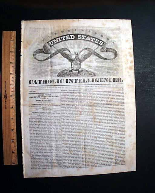 Early Catholic newspaper with huge masthead... - RareNewspapers.com