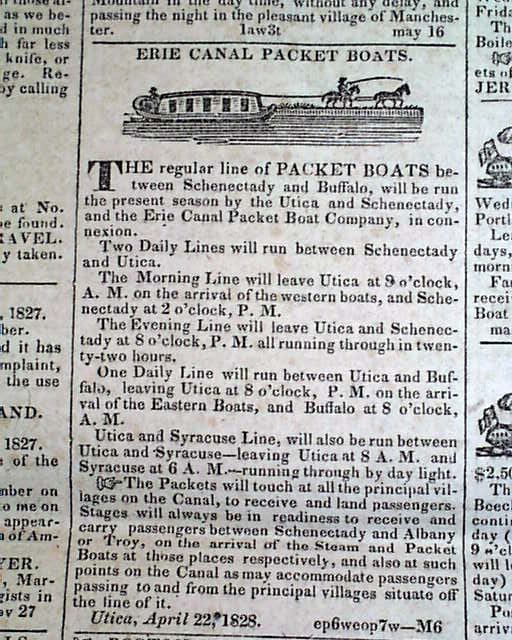 Erie Canal boat ad... - RareNewspapers.com