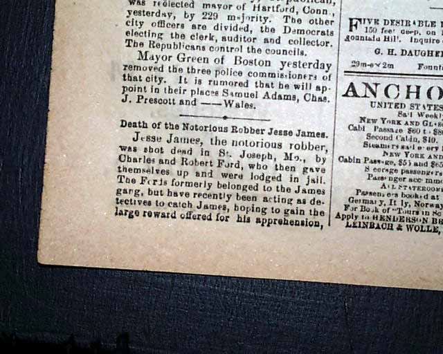 Death of Jesse James... - RareNewspapers.com