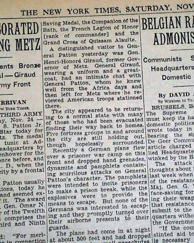 George S. Patton receives Bronze Star Medal.... - RareNewspapers.com