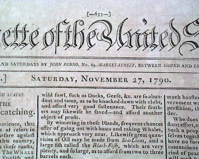 Whaling In 1790... - RareNewspapers.com