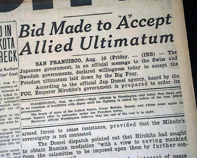 One of the most dramatic headlines of World War II... - RareNewspapers.com