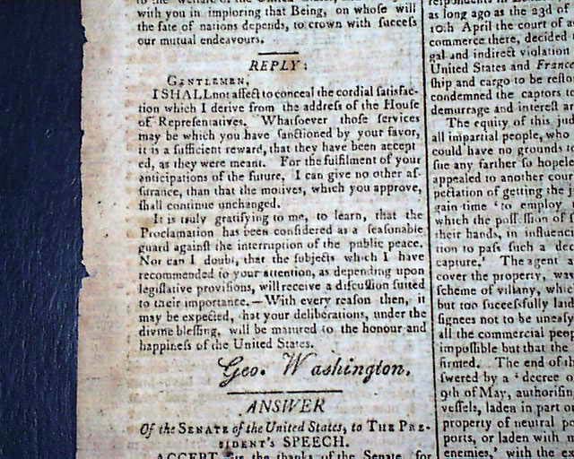 Two letters signed in script by George Washington... - RareNewspapers.com