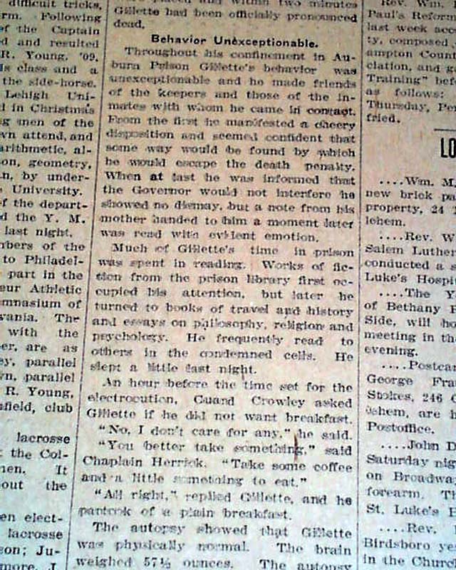 1908 Chester Gillette execution... - RareNewspapers.com