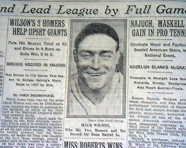 Earl Averill & Hack Wilson in 1930... - RareNewspapers.com