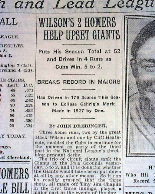 Earl Averill & Hack Wilson in 1930... - RareNewspapers.com