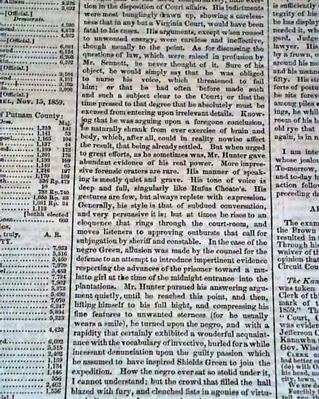 Much on the John Brown slave insurrection at Harper's Ferry ...