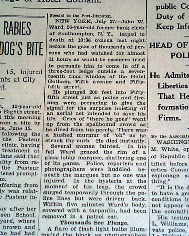1938 John William Warde suicide jump w/ photos... - RareNewspapers.com