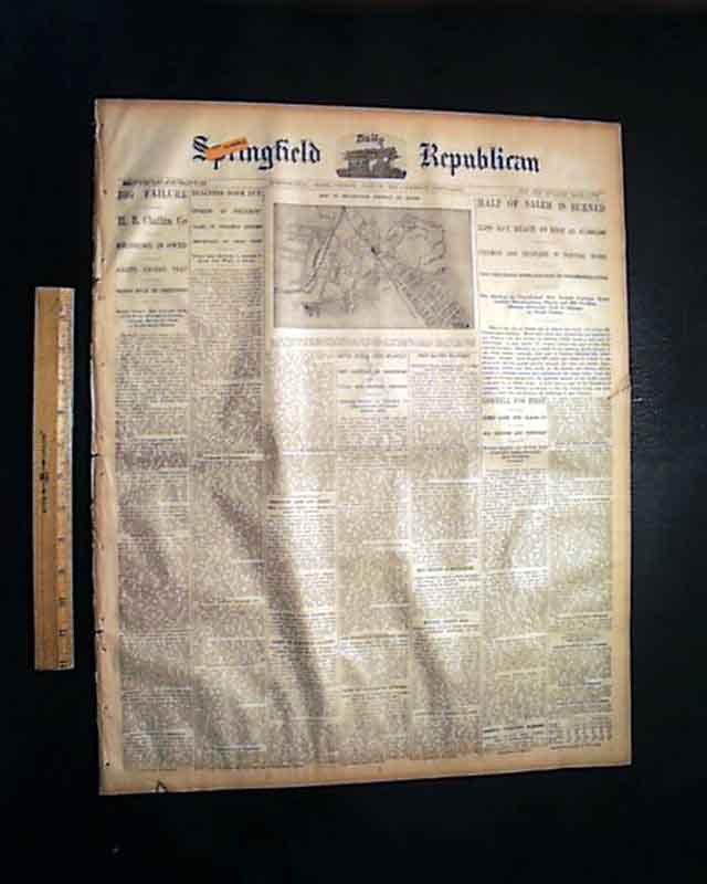The Salem, Massachusetts fire... Map of the burned area ...