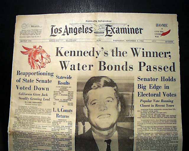 John F. Kennedy wins the Presidential election... - RareNewspapers.com