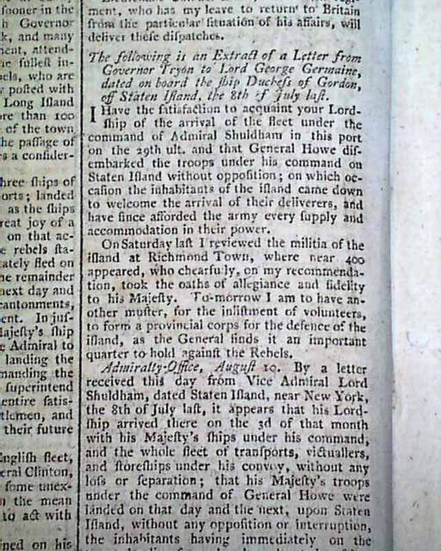 Announcing the Americans have declared independence from England ...