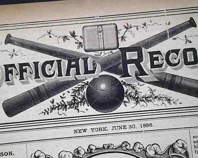 Very rare baseball newspaper from 1886... - RareNewspapers.com