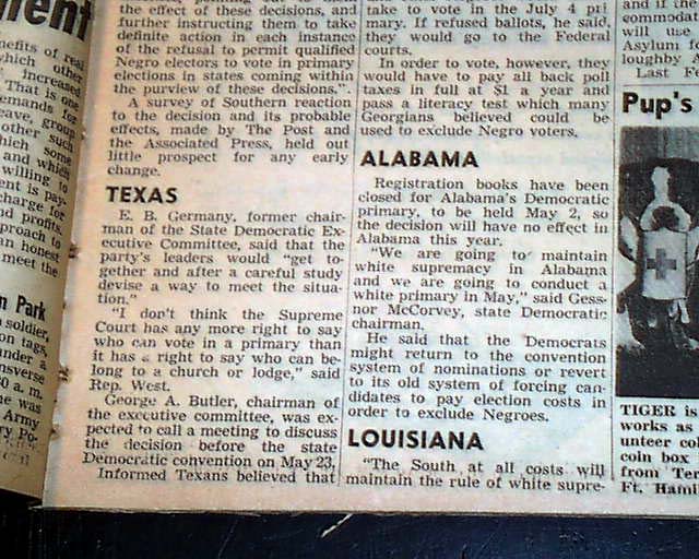Smith v. Allwright decision... Texas Negroes.... - RareNewspapers.com