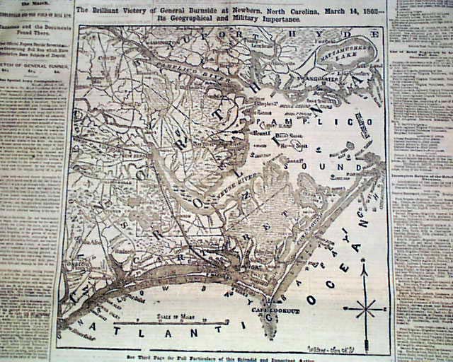 1862 North Carolina Civil War Map... - RareNewspapers.com