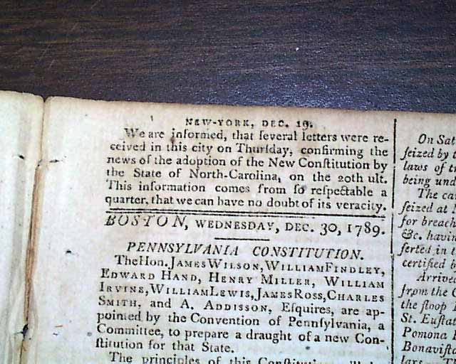 North Carolina ratifies the Constitution... - RareNewspapers.com