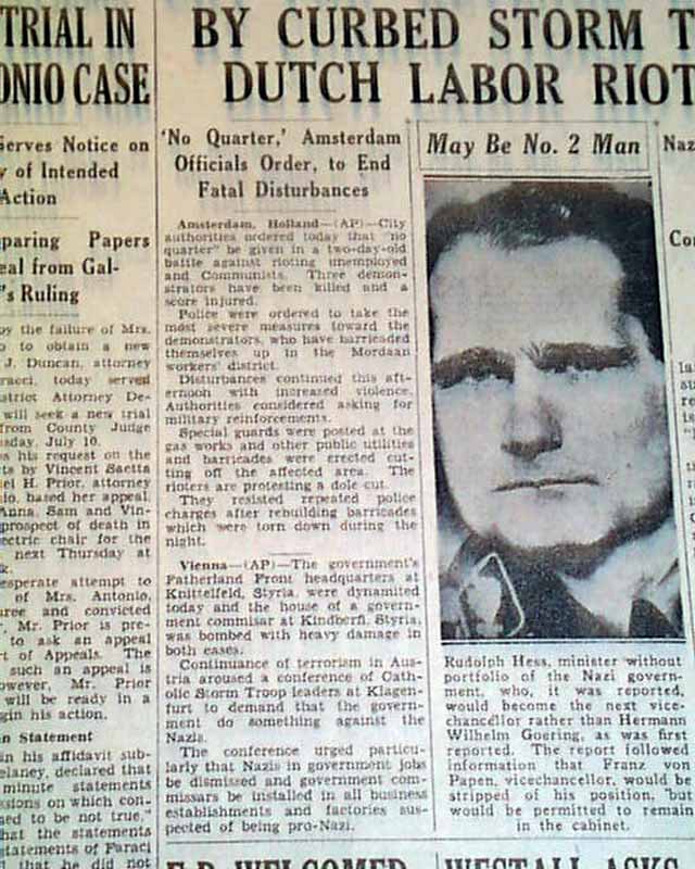 Night of the Long Knives in 1934... - RareNewspapers.com