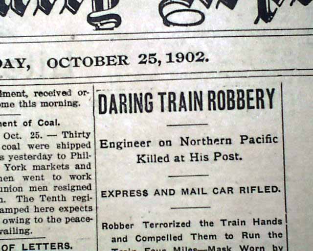 1902 Drummond MT train robbery... - RareNewspapers.com